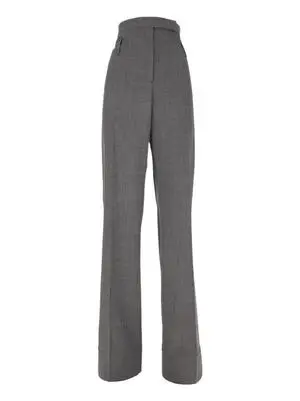 Prada Belted Blend Trousers - Slate Grey