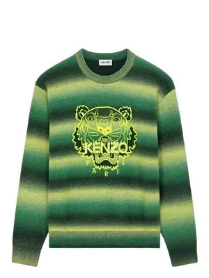 Kenzo Embroidered Tiger Motif Pullover - Green