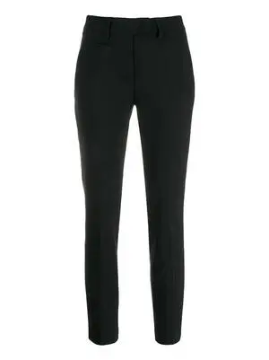 DONDUP Logo Plaque Cropped Slim-fit Trousers - Black