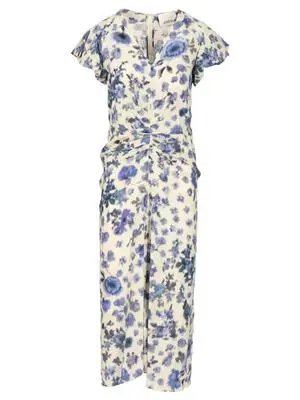 Isabel Marant Étoile Isabel Marant Terenae Floral V-Neck Midi Dress Multicolor