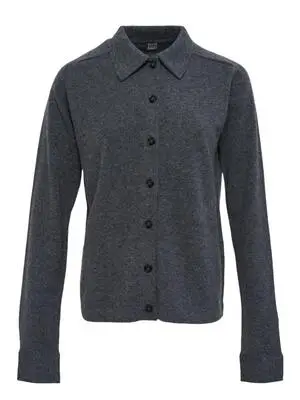 TOTEME Totême Button-Up Knit Shirt Gray