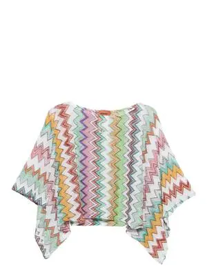 Missoni Short Sleeve Zigzag Pattern Blouse - Multicolor