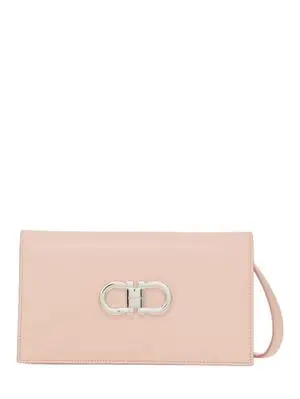 FERRAGAMO Double Gancini Mini Shoulder Bag - White