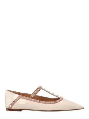 Valentino Garavani Studded Pointed Toe Flats - Brown