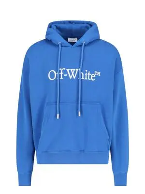 Off-White Big Bookish Skate Drawstring Hoodie - Blue