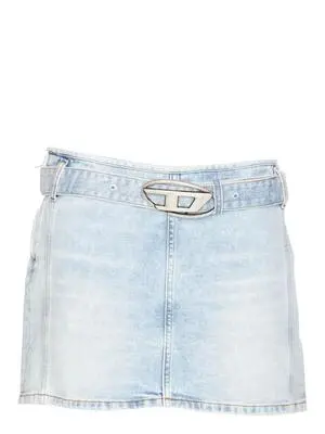 DIESEL® D-buckle Belted Denim Mini Skirt - Multicolor