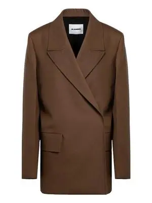 JIL SANDER Oversized Wool Blazer - Brown