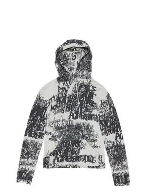 Acne Studios Logo-print Hoodie - Light Gray/black