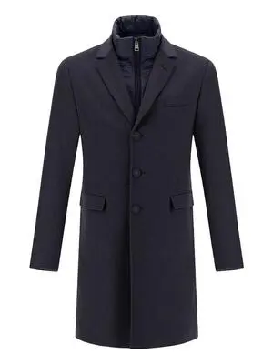 Herno Single-breasted Layered Coat - Black