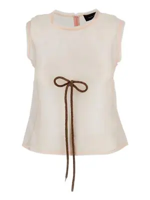 Simone Rocha Sleeveless Top With Bow Detail - Nude