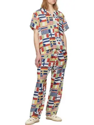 BODE Flag-print Linen Shirt - Multicolor