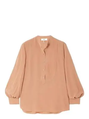 Chloé Long Sleeve Shirt With Pleated Details - Nude