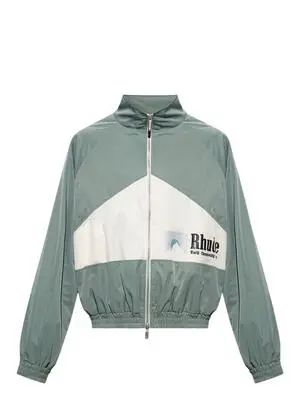 Rhude Logo Printed Flight Jacket - Ivory/sage