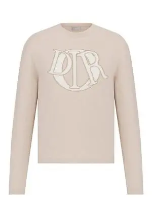 Dior Cd" Logo Knit Sweater - Nude