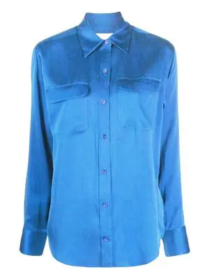 Equipment Signature Silk Shirt - Blue