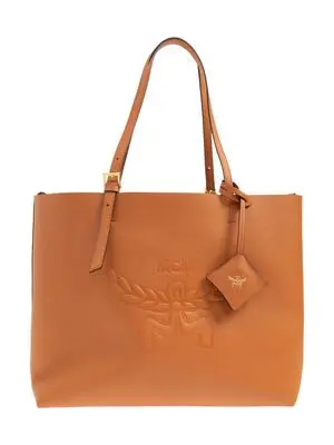 Mcm Logo Shoulder Bag - Orange