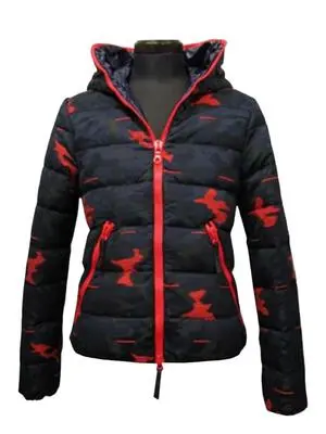 HYDROGEN Camouflage Down Jacket With Hood - Black