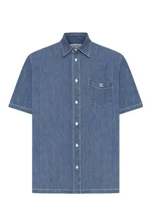 Celine Short-sleeved Shirt IN Cotton Denim No