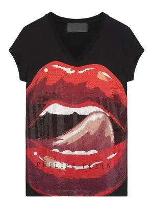 Philipp Plein Embellished Logo T-shirt - Red
