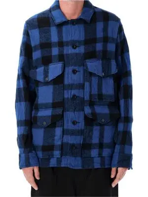 Junya Watanabe Checked Shirt Jacket - Blue