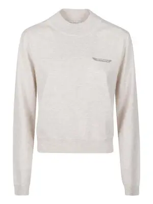 Brunello Cucinelli Monile Cashmere Turtleneck Sweater - White