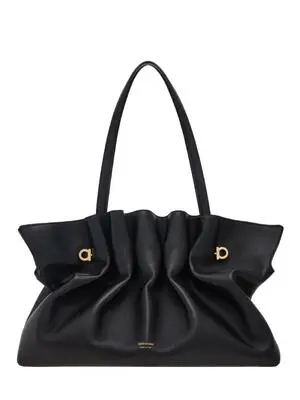 FERRAGAMO Soft Gancio Bag - Black