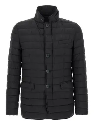 Herno Quilted Stand Collar Jacket - Blue