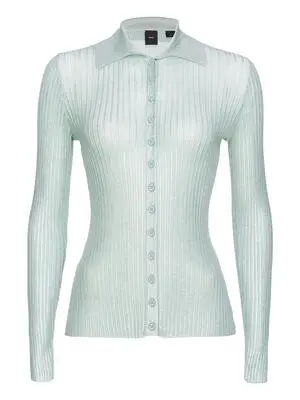 Pinko Rib-knit Sweater With Front Buttons - Green