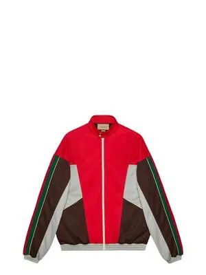 Gucci Web Striped Detail Zipped Sweatshirt - Red