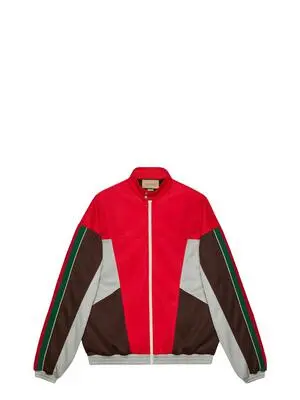 Gucci Web Striped Detail Zipped Sweatshirt - Red
