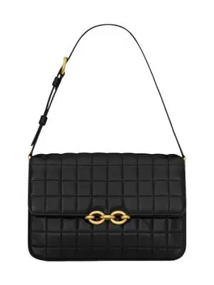 Saint Laurent Le Maillon Quilted Lambskin Satchel - Black