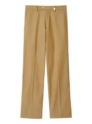 Burberry Buckle-detailed Straight-leg Trousers - Nude