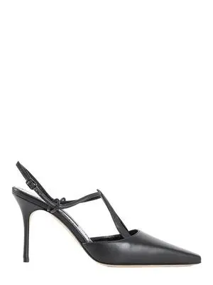 Manolo Blahnik Slingback High Heel Sandals With Buckle Detail - Black