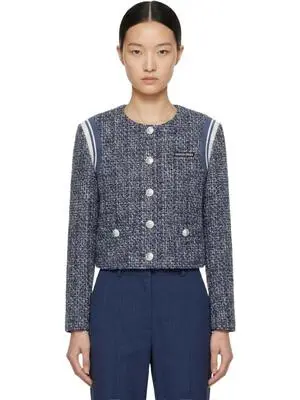MARISSA CHIARA Long Sleeve Casual Jacket - Blue