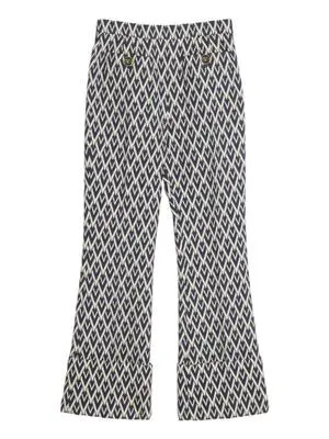 Valentino Garavani Monogram Jacquard Flare Trousers - Gray