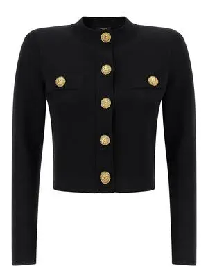 Balmain Balmain Button-Embellished Cardigan Black
