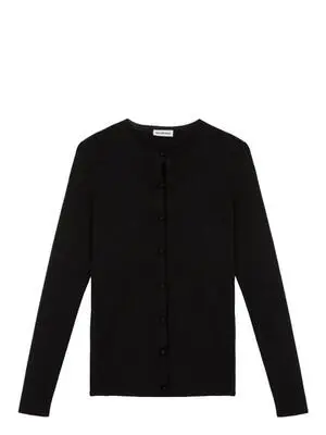 Balenciaga Black Logo Cardigan - Black/white