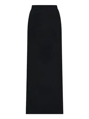Dolce & Gabbana High-slitted Maxi Satin Skirt - Black