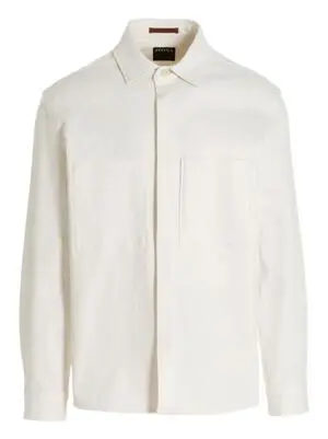 Zegna Ermenegildo Buttoned Long-sleeved Shirt - White