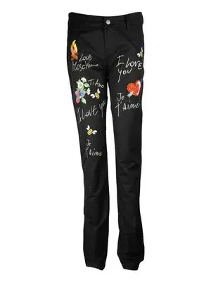 Moschino Printed Jeans - Black