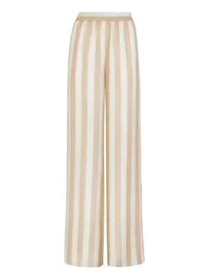 Fendi Striped Wide-leg Pants - Beige