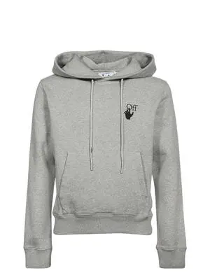 Off-White Arrows-print Logo Drawstring Hoodie - Gray