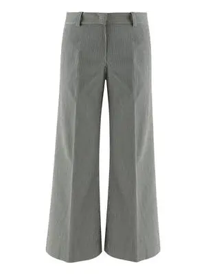 QL2 QUELLEDUE Melody Striped Wide-leg Pants - Gray