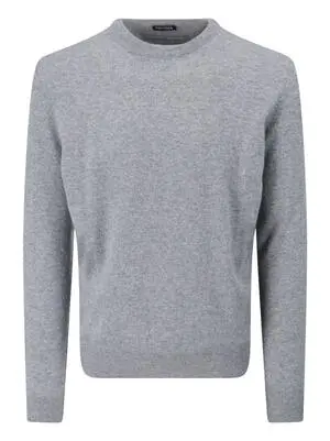 Zegna Crewneck Ribbed Jumper - Grey