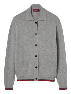 GUCCI Gucci Cardigan With Pointed Collar And Ribbed Hem