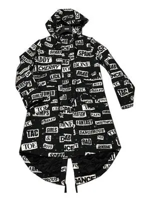 Moschino Letter Printed Hooded Casual Jacket - Black