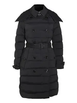 Burberry Quilted Belted Puffer Coat With Drawstring Hood - Black
