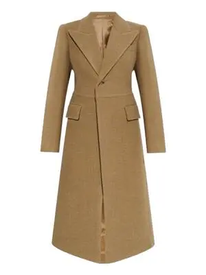 Burberry Single-breasted Notched Lapel Coat - Brown