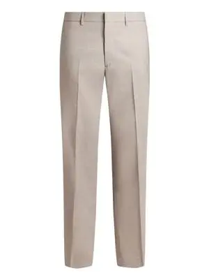 Etro Slub Wool-blend Trousers - Nude