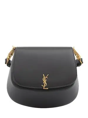 Saint Laurent Logo-plaque Half-moon Tote Bag - Black